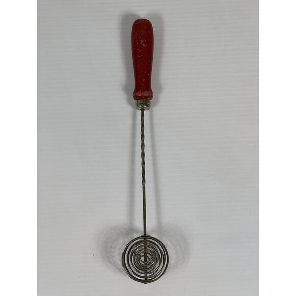 Other | Vintage Red Handle Egg Beater Whisk Whip Spring Loaded Meringue ...